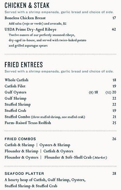 Menu at Goode Company Seafood restaurant, Houston, Westpark Dr