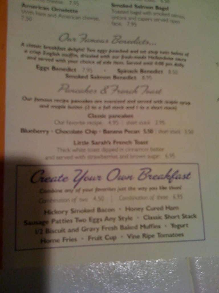 Menu at Market Street Diner cafe, Celebration, 701 Front St