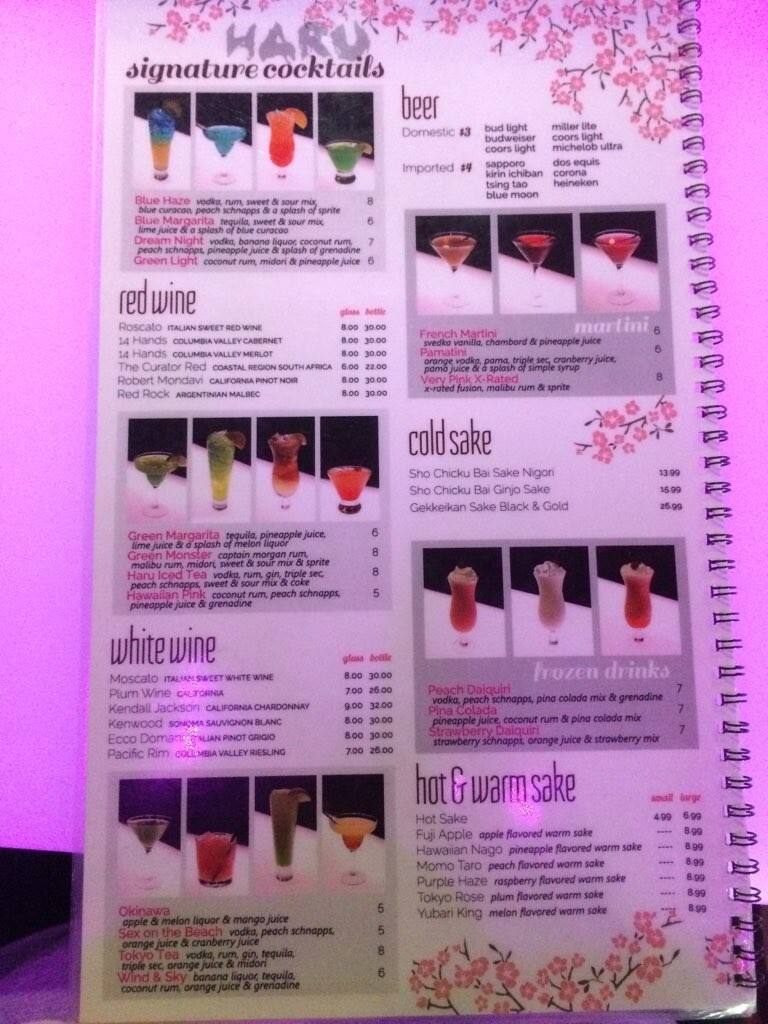 Menu at Naru Japanese Restaurant, Southaven