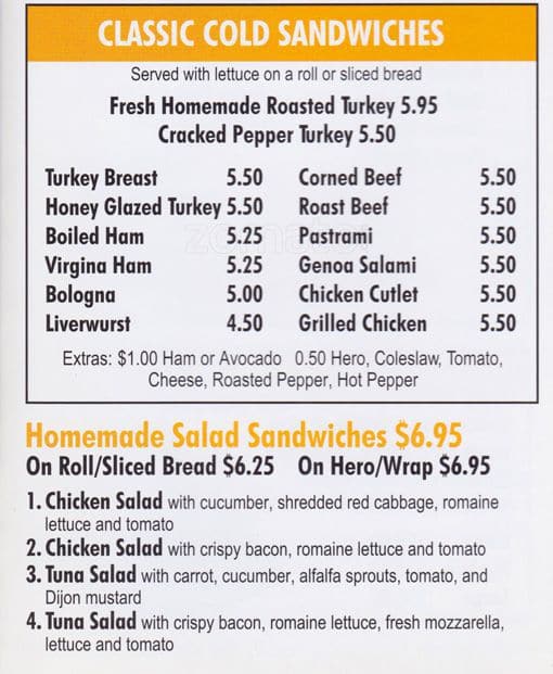 Menu at Elim Deli Cafe, West New York