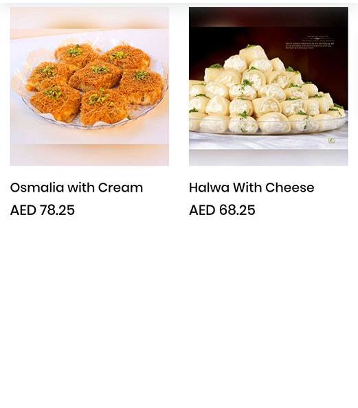 Menu at Al Sultan Sweets desserts, Abu Dhabi