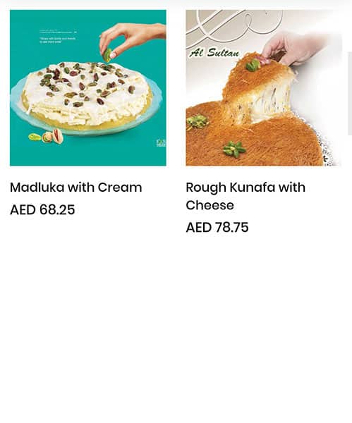 Menu at Al Sultan Sweets desserts, Abu Dhabi