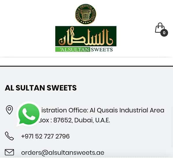 Menu at Al Sultan Sweets desserts, Abu Dhabi