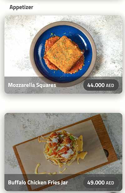 Menu at Triangle restaurants, Al Ain