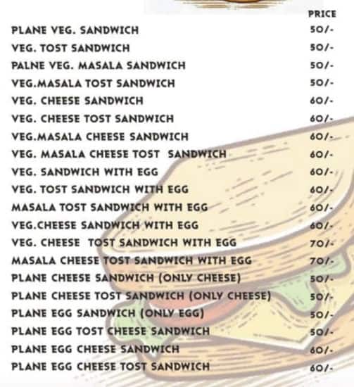 Menu of Saima Snacks Point, Mumbai Central, Mumbai