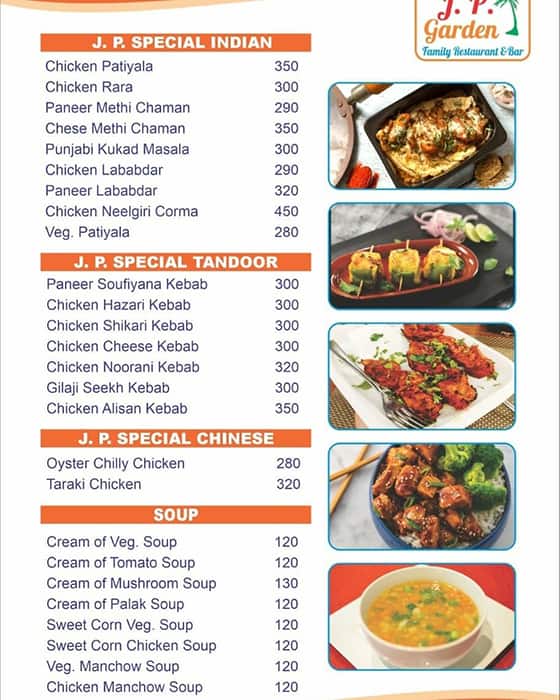 Menu of JP Garden Restaurant And Bar, New Panvel, Navi Mumbai