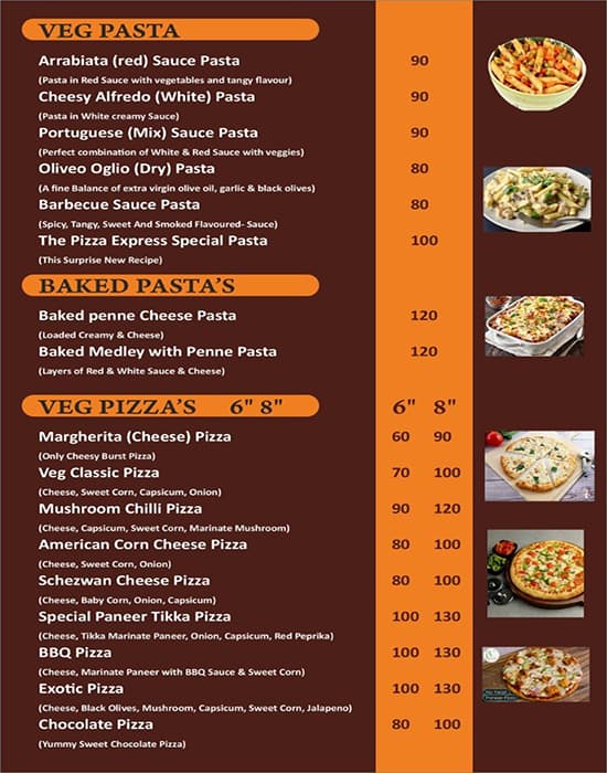 Menu at The Pizza Express, Pune