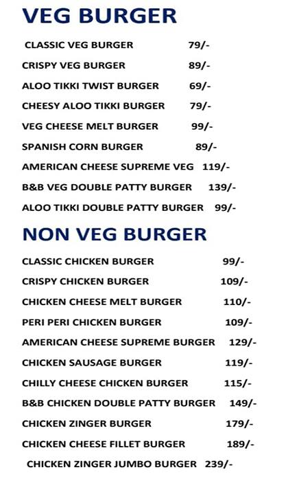 Menu of Bun N Buns, Yeshwantpur, Bangalore