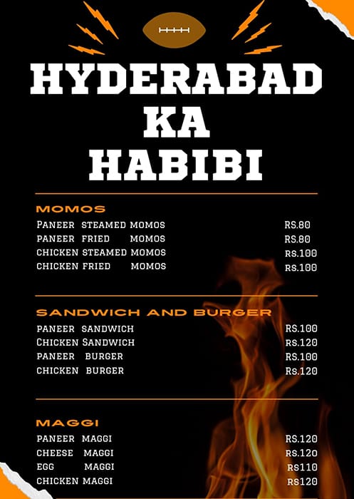 Menu of Hyderabad Ka Habibi, Musheerabad, Hyderabad