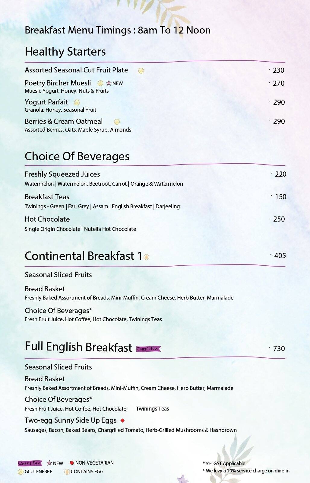 Menu at Poetry by Love and Cheesecake, Pune