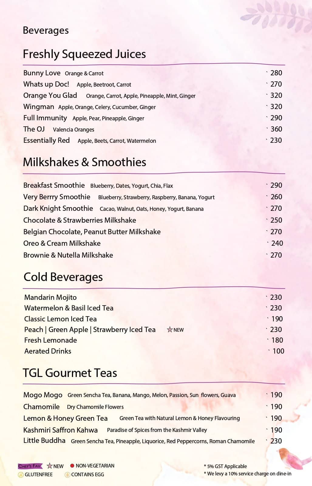 Menu at Poetry by Love and Cheesecake, Pune