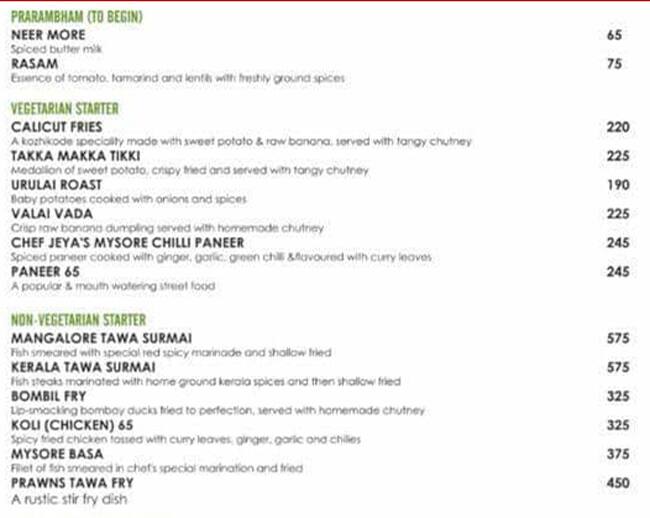 Menu of Southern Route By The Bawa Kitchen, Juhu, Mumbai
