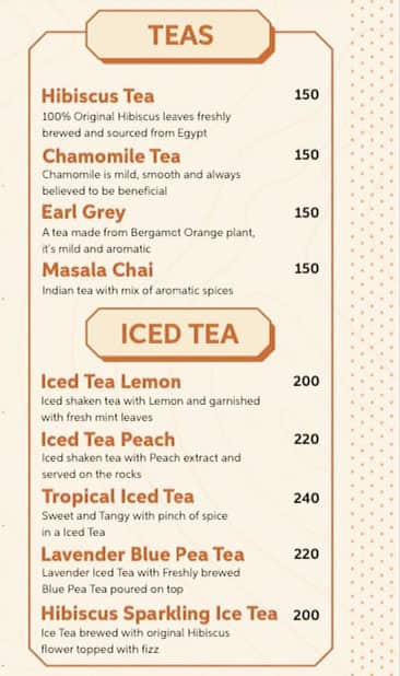 Menu at Tan Coffee, Noida