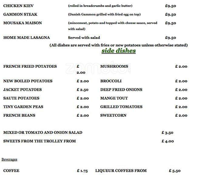 Menu at Croydon Steak House steakhouse, Croydon, 31 S End