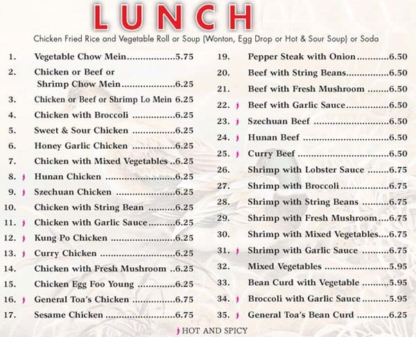 Menu at Fatima's Halal Kitchen restaurant, New York City