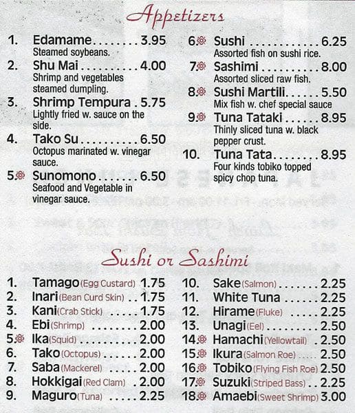 Menu at Z.Wei restaurant, Exton