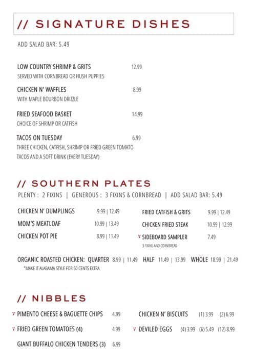 Menu at The Coop restaurant, Winter Park, 610 W Morse Blvd