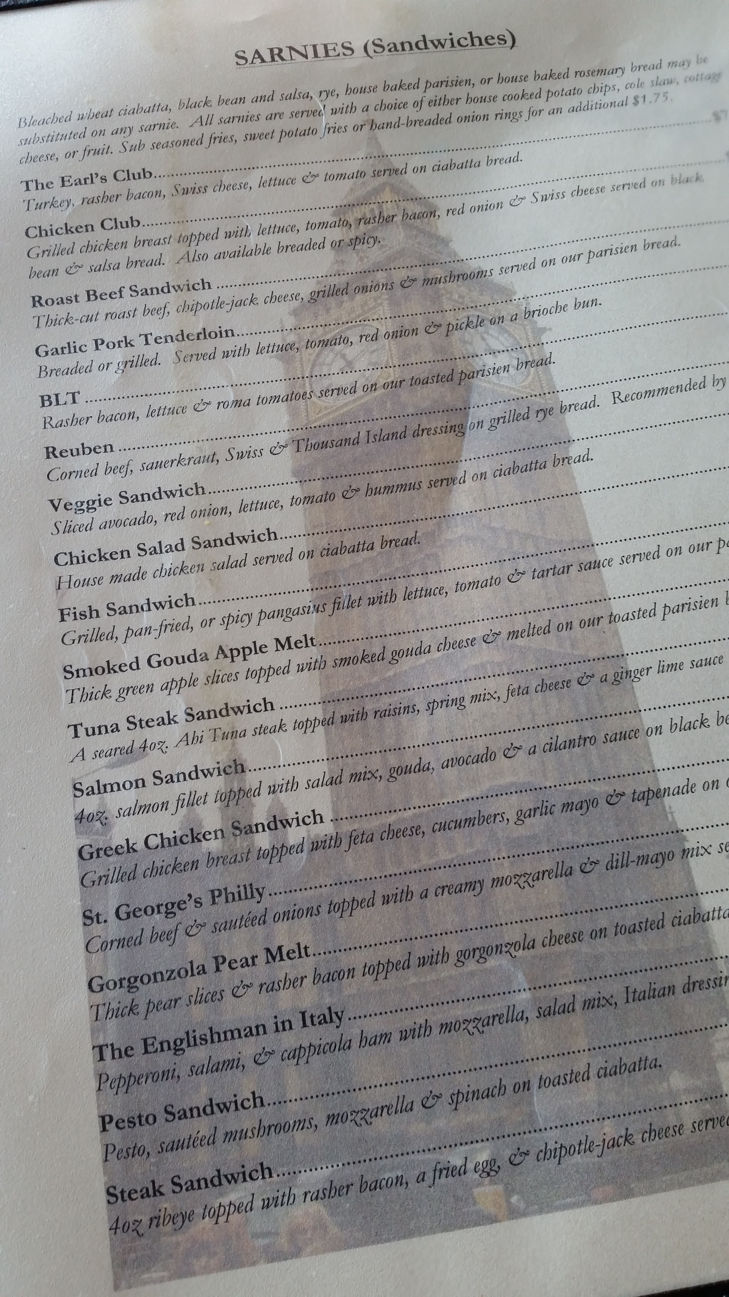Menu at Chatham Tap pub & bar, Fishers, E 116th St