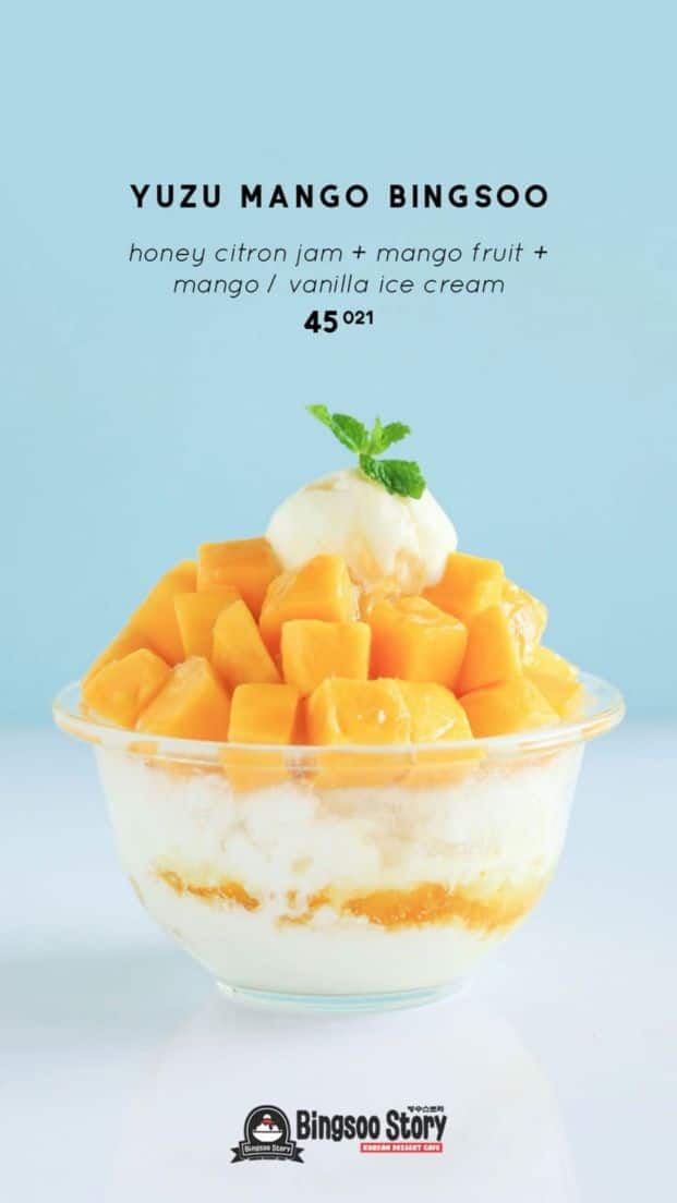 Menu at Bingsoo Story cafe, Bandung