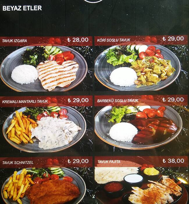 Menu at Aura Balat, Istanbul