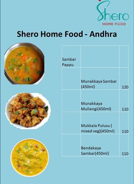 Menu of Shero Home Food - Andhra, Miyapur, Hyderabad