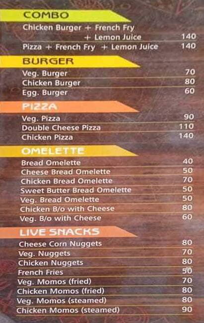 Menu of Smart Cafe, Kanathur, Chennai