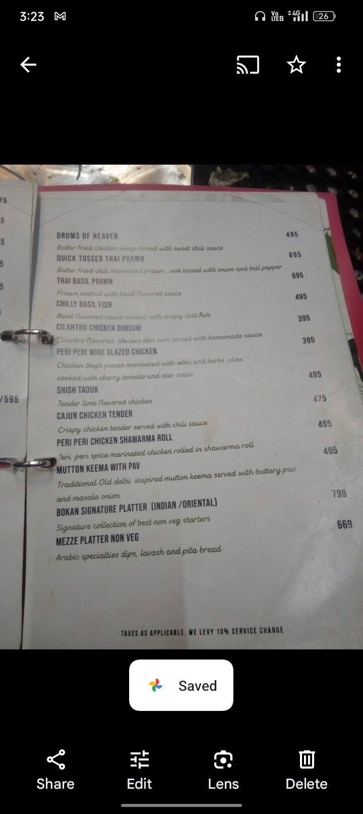 Menu of Papi Pet, East of Kailash, New Delhi