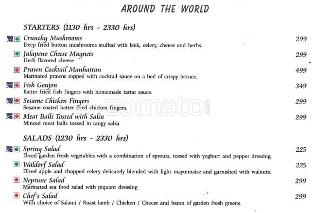 Menu at Zodiac - Fortune Select Loudon, Kolkata, 21B