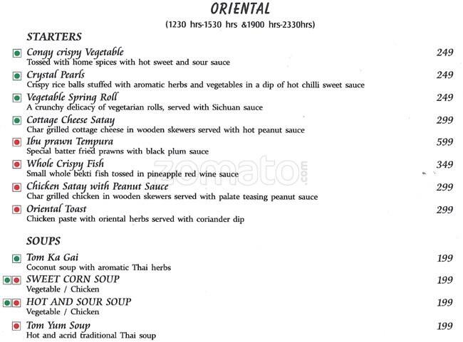 Menu at Zodiac - Fortune Select Loudon, Kolkata, 21B