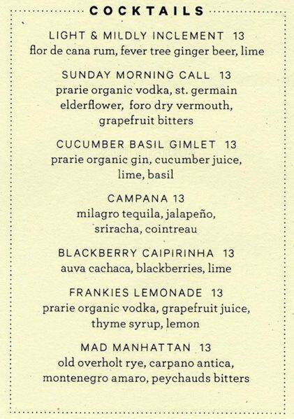 Menu at The Little Beet Table pub & bar, New York City