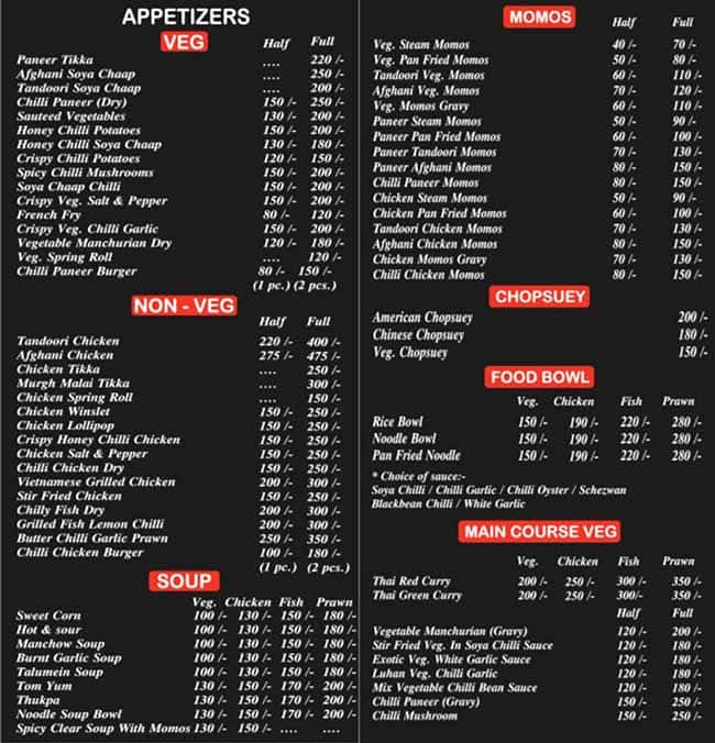 Menu at Dom Dang Restaurant, Gurugram