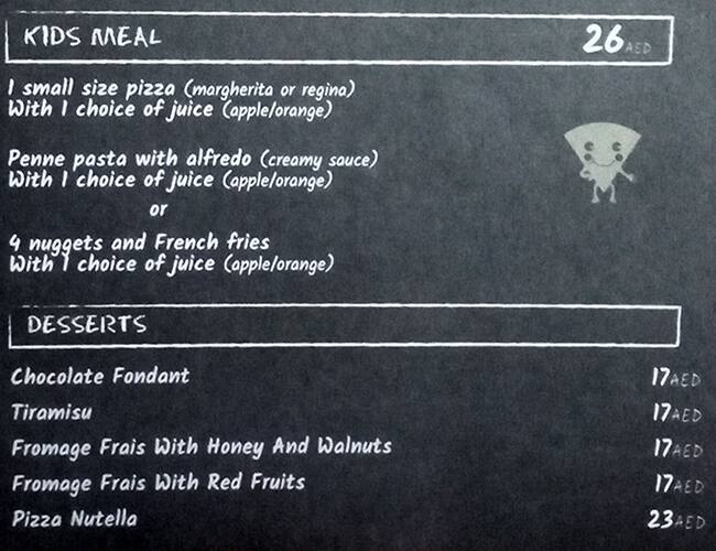 Menu at MAMBO GOURMET PIZZA restaurant, Dubai, Tiffany Tower - Cluster W