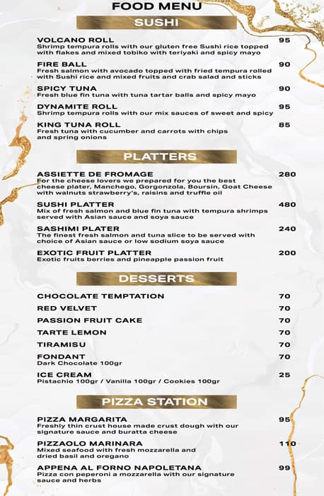 Menu of SOT Dubai, Al Jaddaf, Dubai