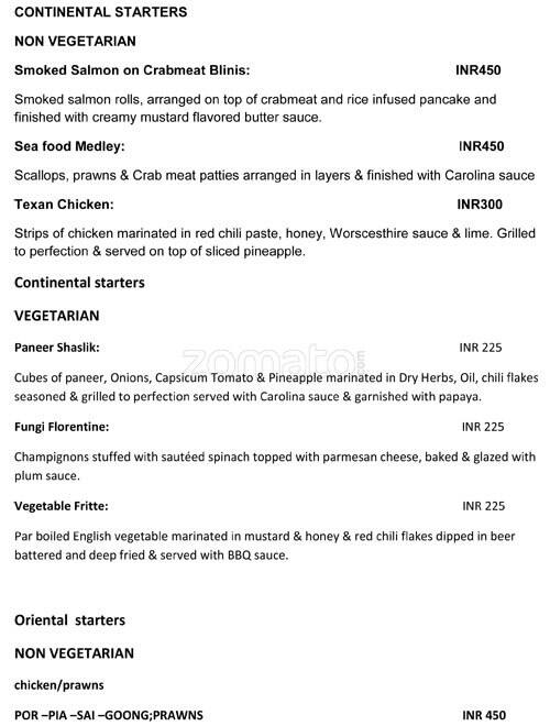 Menu at Caffeine - The Spring Hotel, Chennai, 11