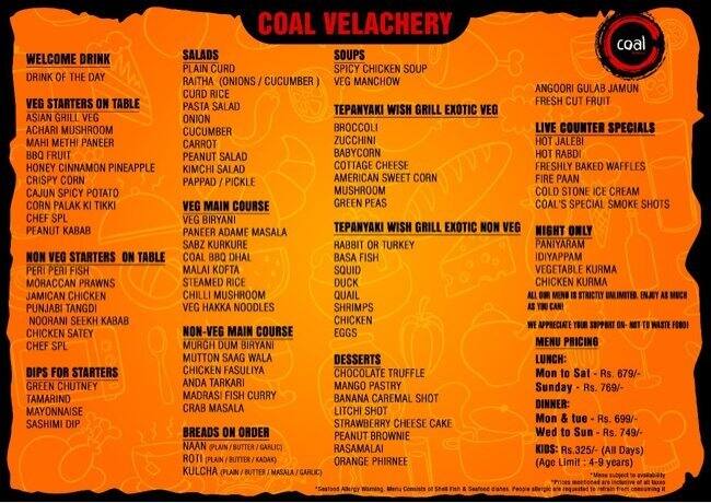 Coal Barbecues, Velachery, Chennai - Restaurant - Zomato