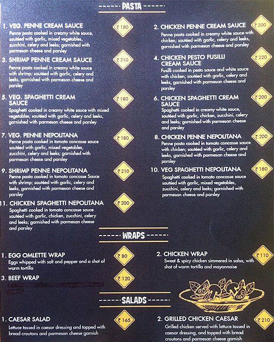 Menu at Route 47, Kochi, NH 47