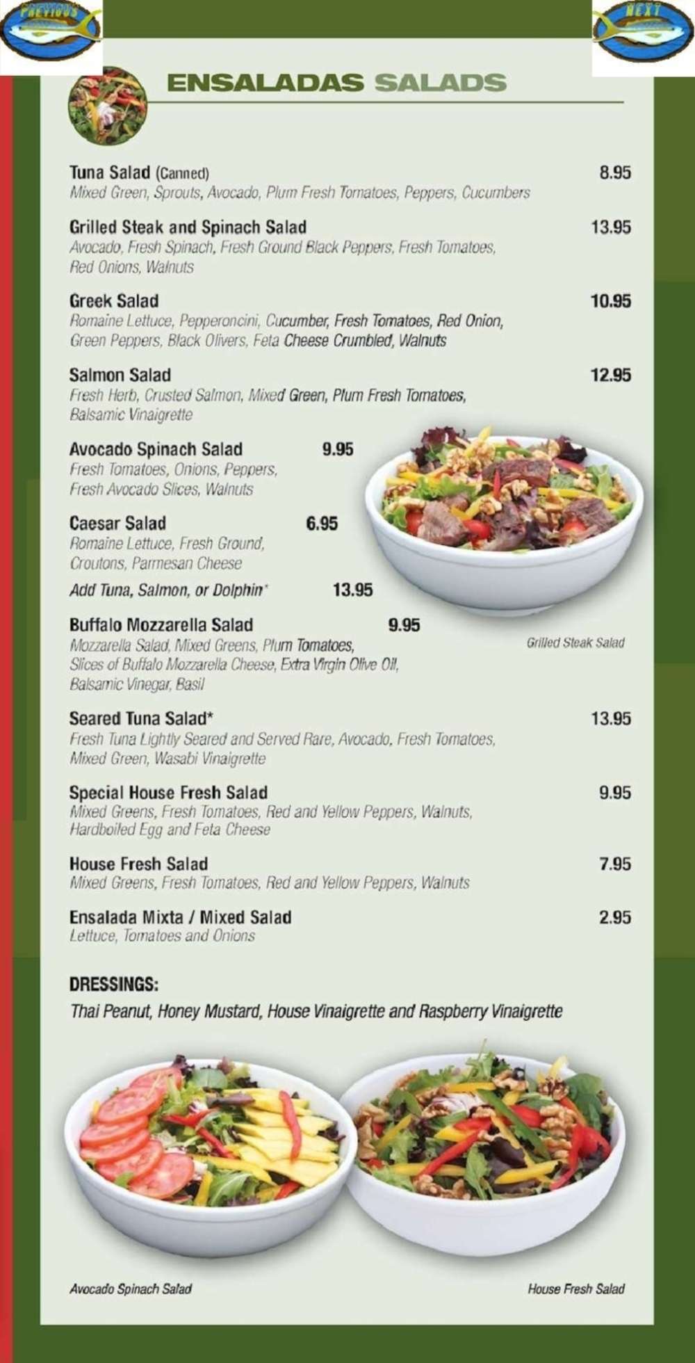 Menu at Cayo Esquivel Seafood restaurant, Miami, SW 40th St