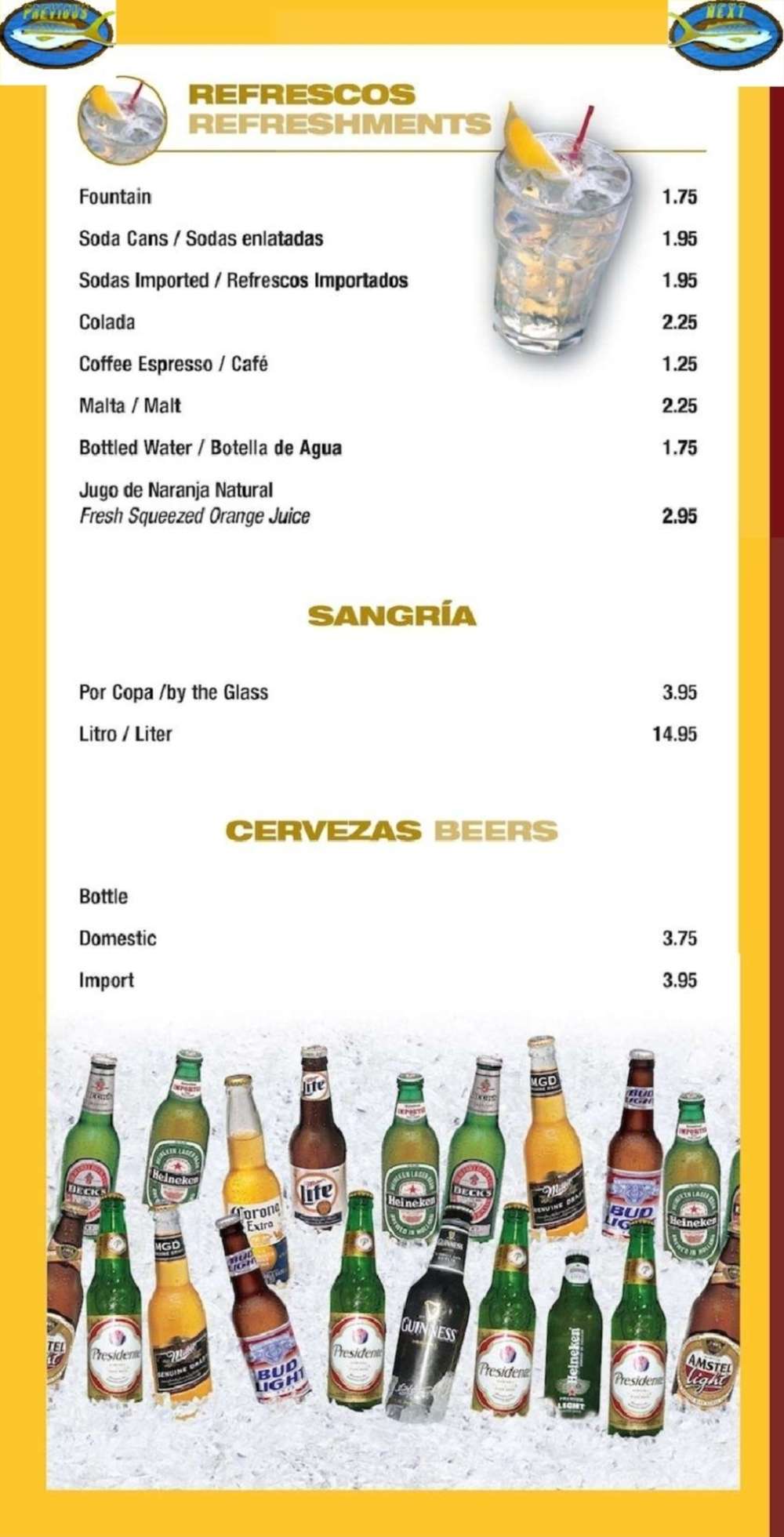 Menu at Cayo Esquivel Seafood restaurant, Miami, SW 40th St