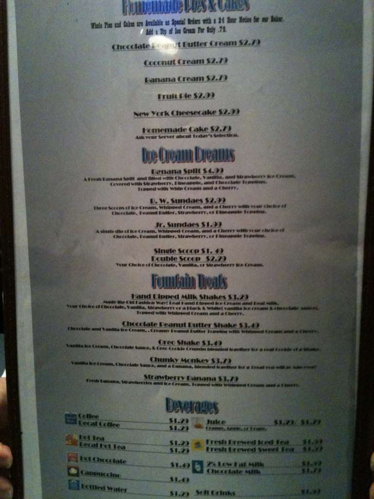 Menu at Blue White Grill restaurant, Martinsburg