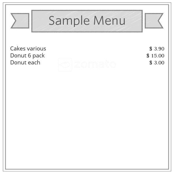 Menu at Daniel's Donuts cafe, Springvale