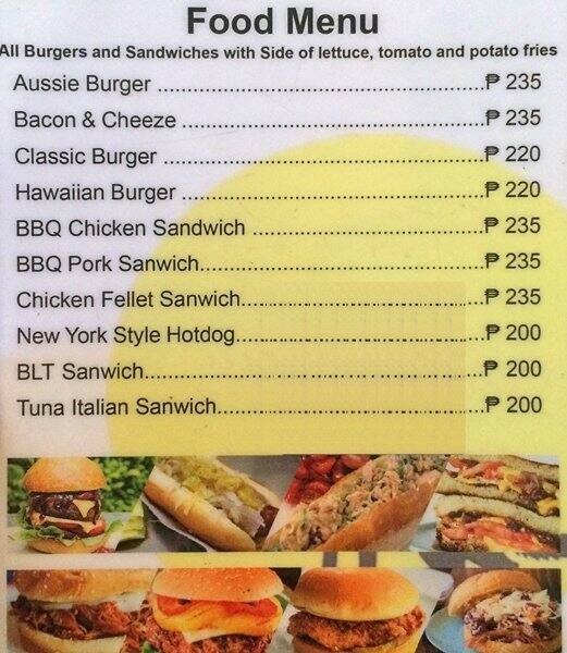Menu at Howling Dogs Bar, Cebu City
