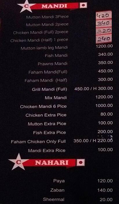 Menu at Capital Hotel - Malakpet, Hyderabad