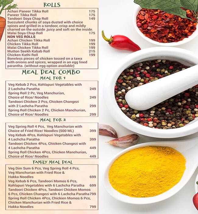 Menu of The Masala Project, Sector 41, Noida