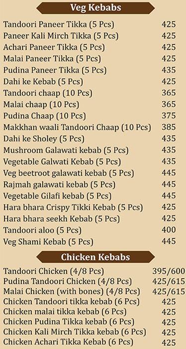 Menu of Kebab-E-Khwaish, Sector 37, Faridabad