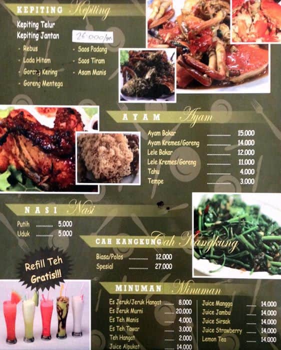 Menu at Seafood Kepiting Montok restaurant, Tangerang, Jl. Oto ...
