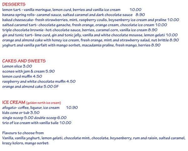 Menu at Boatshed Hallett Cove pizzeria, Hallett Cove