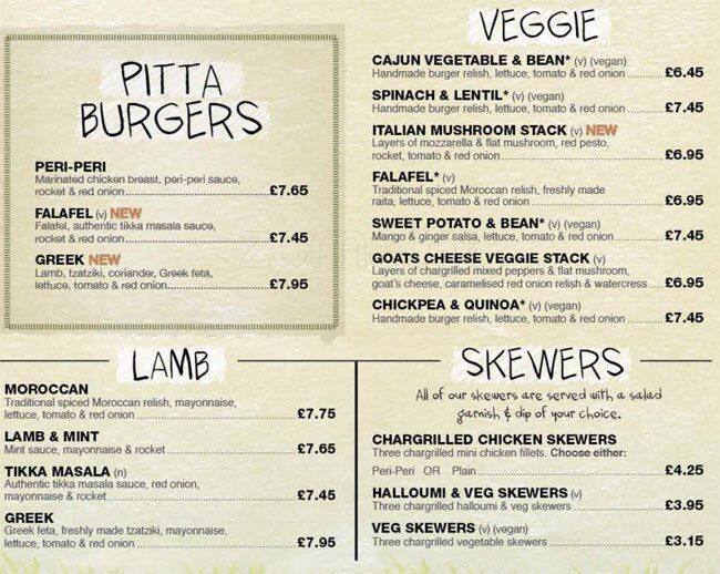 Menu at Handmade Burger Co restaurant, Manchester