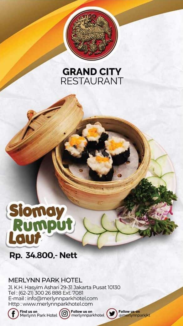 Menu at Grand Restaurant, Central Jakarta
