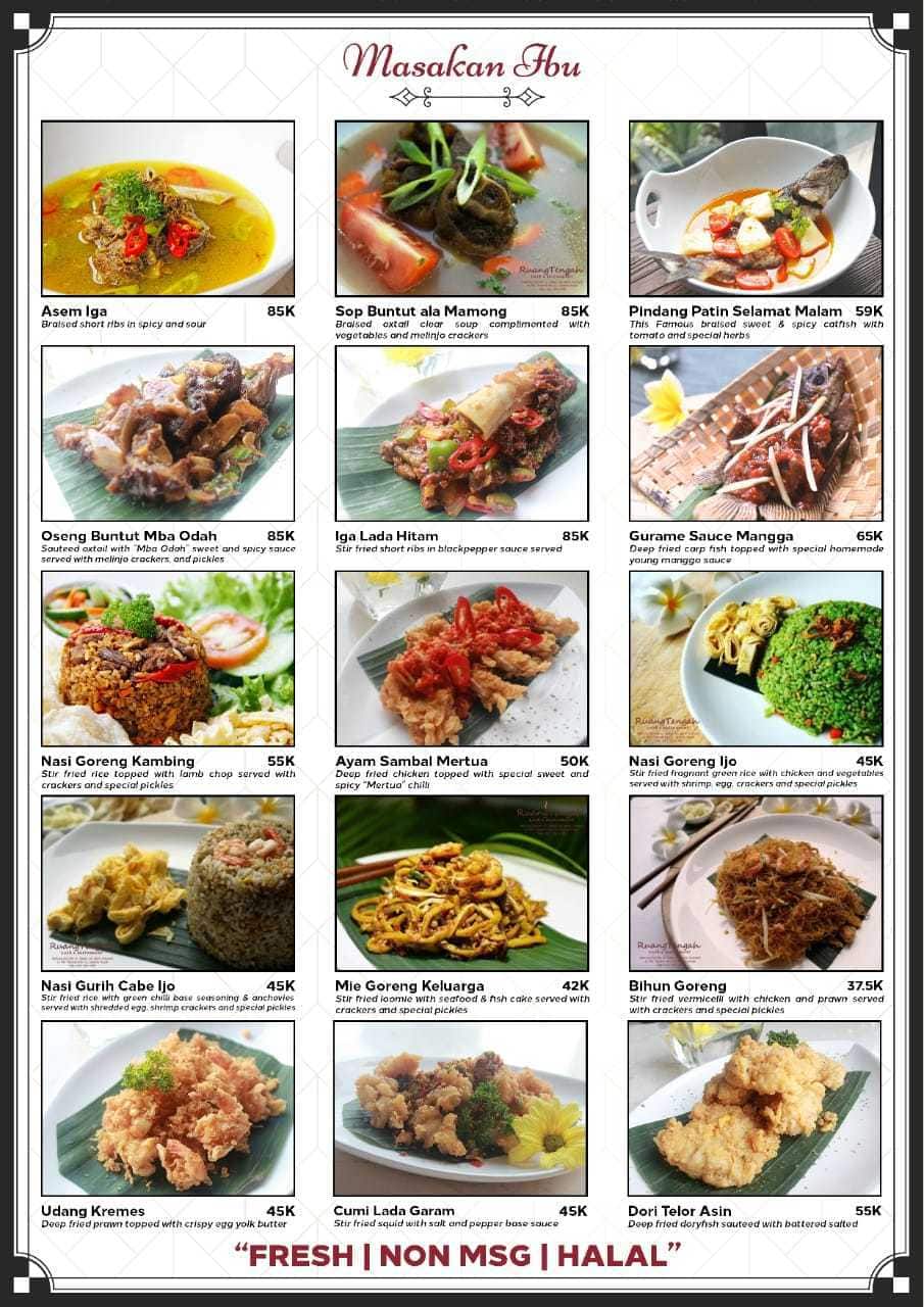 Menu at Resto Ruang Tengah, Jakarta