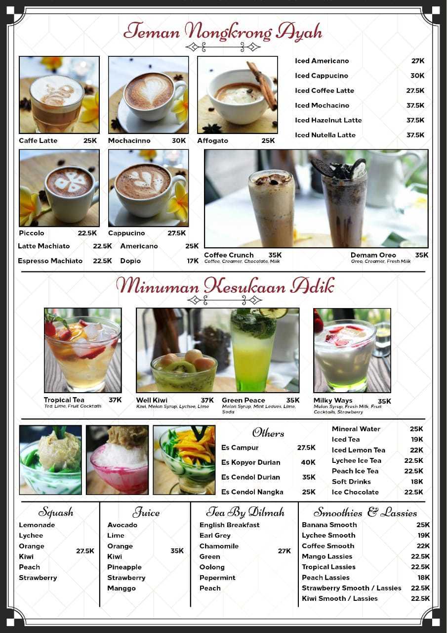 Menu at Resto Ruang Tengah, Jakarta